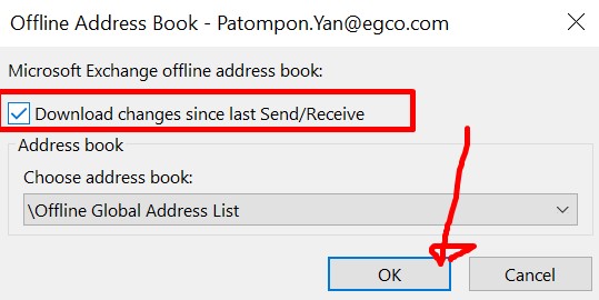 อัพเดท Offline Address book แบบ Manual Outlook 2019/2016/O365